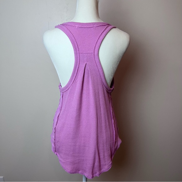 Free People | Tops | Free People Racerback Ribbed Henley Tank | Poshmark